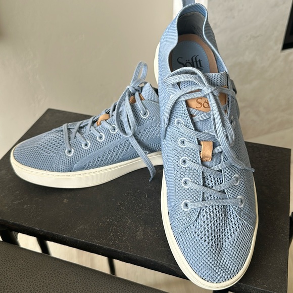 Soffe | Shoes | Sofft Cloud Blue Mesh Sneaker Flat | Poshmark